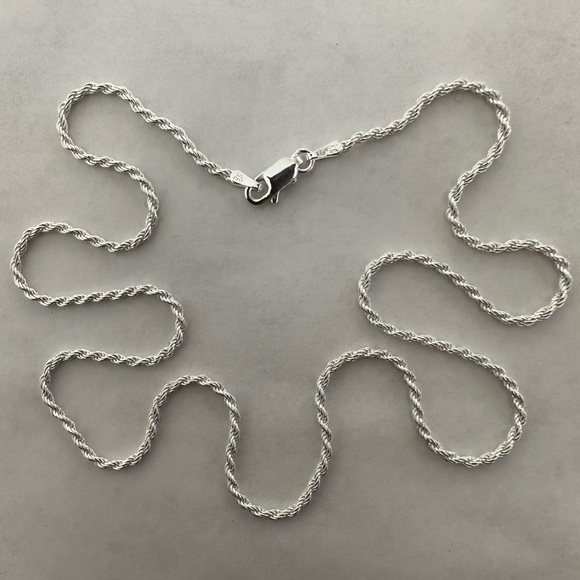 Jewelry | Unisex 2mm Rope Chain 925 Silver Necklace 18 Inches | Poshmark